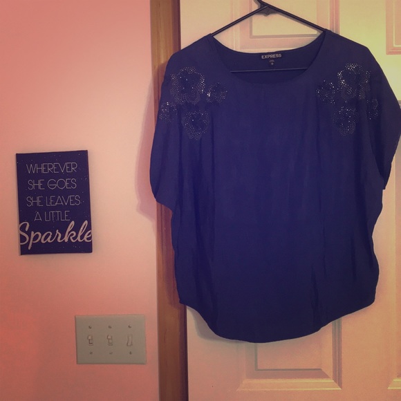 Express | Tops | Deep Blue Dressy Top From Express | Poshmark